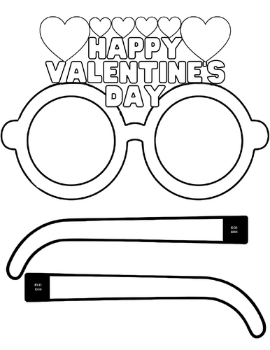 Valentine’s Day Coloring Glasses Craft | Printable Paper Eyewear ...