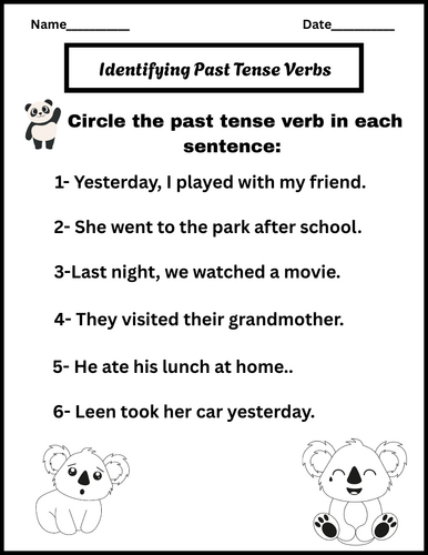 Past Tense Grammar Worksheets for Grades 3–5 | Teaching Resources