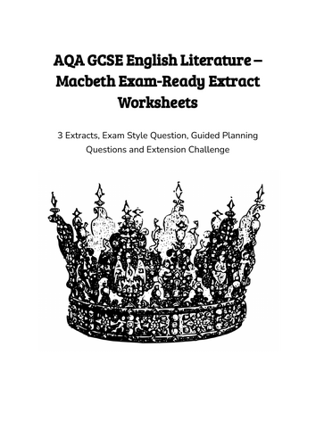 Macbeth – Exam-Ready Extract Worksheets (AQA GCSE English Literature ...