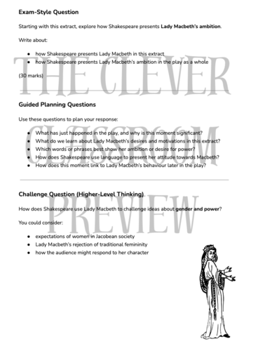 Macbeth – Exam-Ready Extract Worksheets (AQA GCSE English Literature ...
