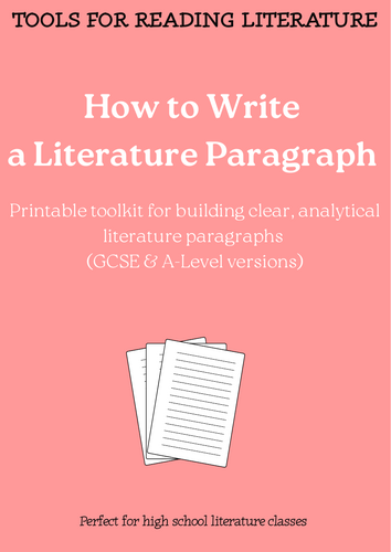 How to Write Literary Paragraphs - Printable PETAL Toolkit (GCSE & A ...