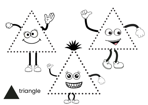 2D Shape Fine Motor Characters – Trace, Paint & Loose Parts | Teaching ...