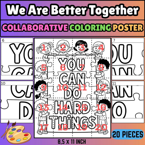 Back to School Puzzle Poster: Collaborative Coloring Activity ...