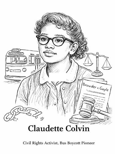 Claudette Colvin Coloring Picture | Teaching Resources