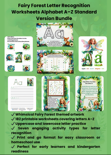 Fairy Forest Alphabet Letter Recognition Worksheets Standard Version ...