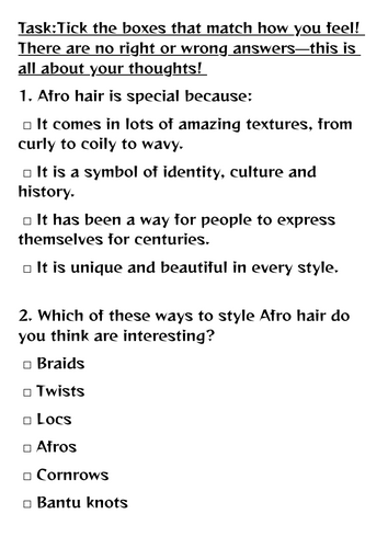 Crown & Glory: Afro Hair Activity Printable Pages for Black History ...