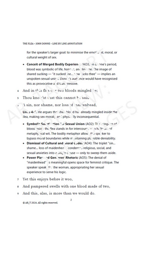 DONNE - THE FLEA - AO2 ANNOTATED POEM | Teaching Resources