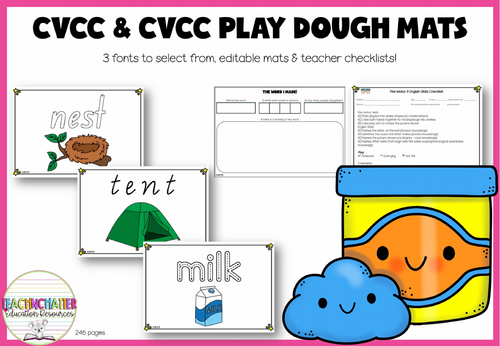 CVCC & CCVC Word Work Dough Mats - Phonics Spelling & Fine Motor ...
