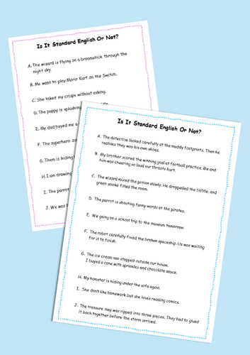 Standard English and Non Standard English - Resource pack | Teaching ...