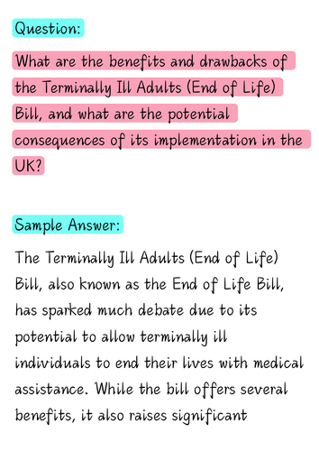 Should the End of Life Bill UK Be Implemented? – Sample Answer & Essay ...