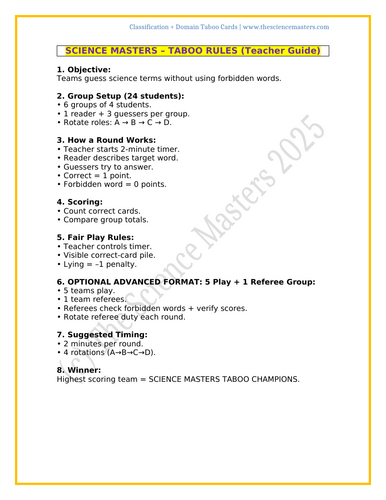 Senior Cycle Biology - Taboo & Bingo Set 1 | Teaching Resources
