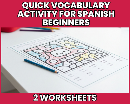 Spanish Colors / Los Colores en Español: Robot Colour by Word Worksheet ...