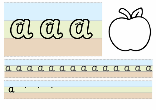 Letter Formation Worksheets (a-z Lowercase) Sky/Grass/Mud | Teaching ...