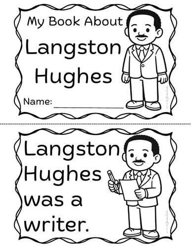 My Book About Langston Hughes | Mini Biography Book for Kindergarten ...