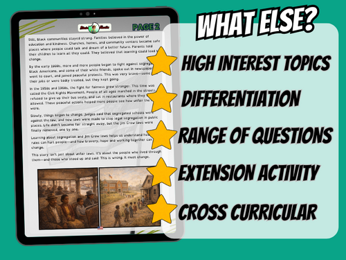 Segregation & Jim Crow Laws | Reading Comprehension | Year 3/4 ...