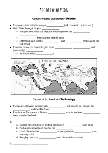 Causes & Effects of Age of Exploration Lesson | Teaching Resources