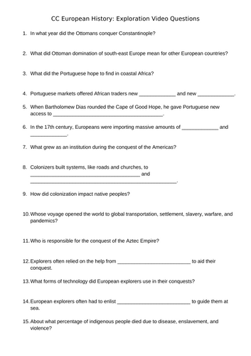 Causes & Effects of Age of Exploration Lesson | Teaching Resources