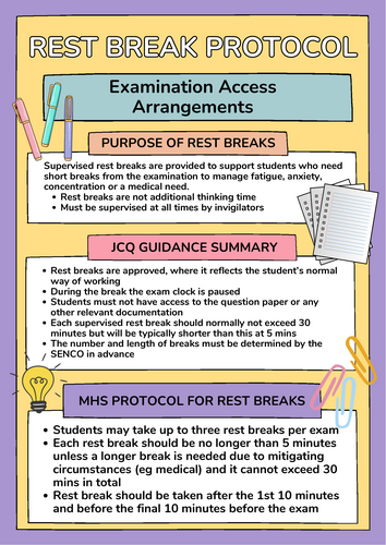 Rest Break Protocol for Exams | JCQ-Compliant Guidance (GCSE & A Level ...