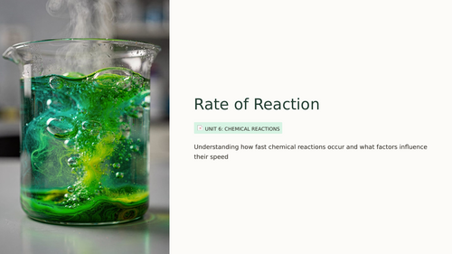 iGCSE Chemistry - Rate of Reaction | Teaching Resources