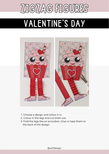 Zigzag Figures - Valentine’s Day Craft for Kids | Teaching Resources