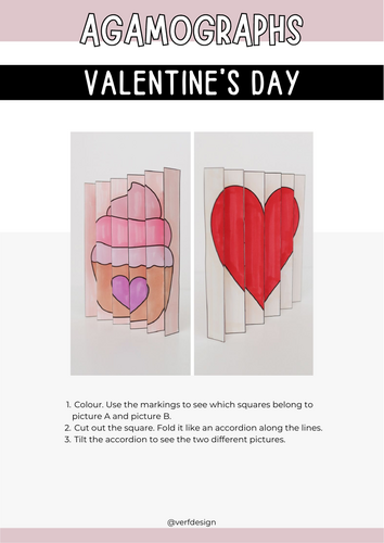 Valentine’s Agamograph - Magical Printable Craft for Kids | Teaching ...