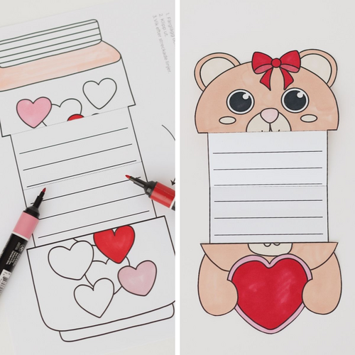 Valentine’s Writing Templates - Foldable Craft for Kids | Teaching ...