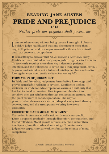 Pride and Prejudice Analysis Posters | A2 Literary Anchor Charts ...