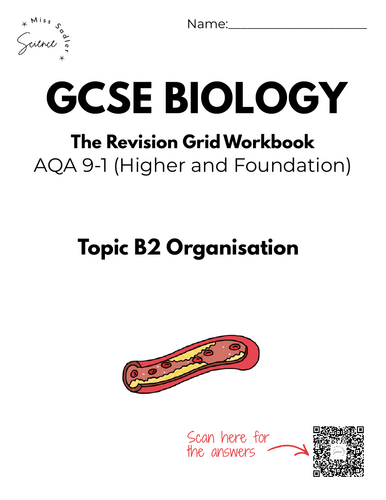 AQA GCSE Biology: Organisation (Topic 2) – Complete Revision Grid ...