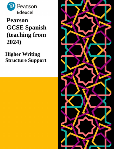 New GCSE Spanish Higher & Foundation writing structure support ...