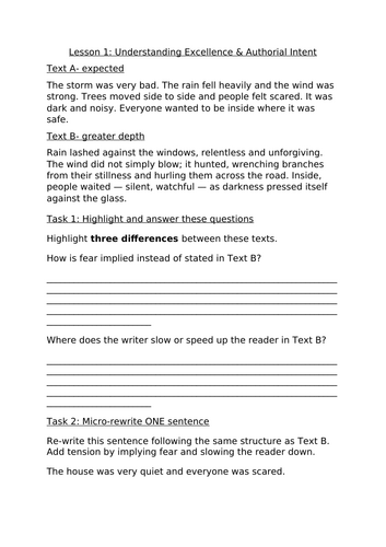 Greater Depth Writing Slides and Worksheets- Years 4-6 | Teaching Resources