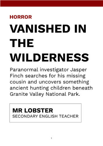 HORROR Story for Reluctant Readers - VANISHED IN THE WILDERNESS - High ...