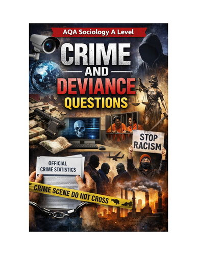 AQA Sociology A Level Crime and Deviance Practice Questions | Teaching ...