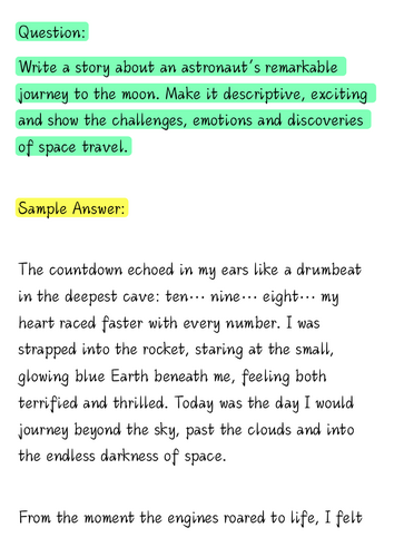 Out of This World Descriptive Writing Sample: Astronaut’s Epic Moon ...