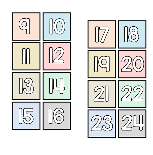 Printable Calendar Numbers, Boho Number Labels, Number Spots, Number ...