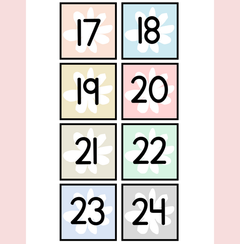 Printable Calendar Numbers, Boho Number Labels, Number Spots, Number ...