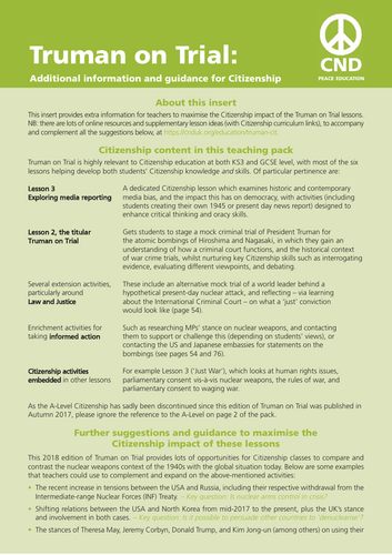 Truman on Trial: Investigating the bombing of Hiroshima and Nagasaki ...