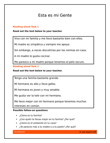 New GCSE - Esta es mi gente Complete Unit Pack | Teaching Resources