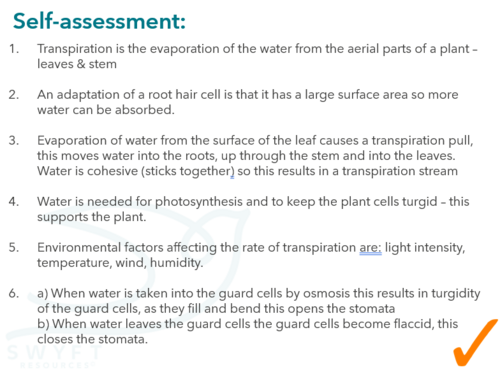 NEW WJEC (2026) GCSE Science - Transpiration | Teaching Resources