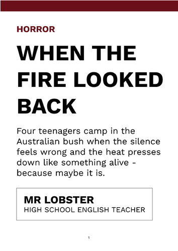 HORROR STORY for Reluctant Readers - WHEN THE FIRE LOOKED BACK - High ...