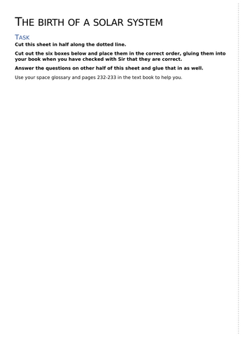 GCSE Physics Space – Formation of the Solar System Lesson with ...