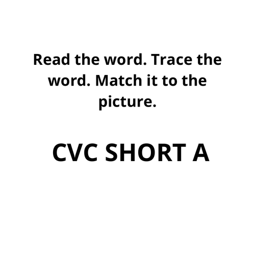 CVC Short Vowels Worksheets – Read, Trace & Match | Teaching Resources