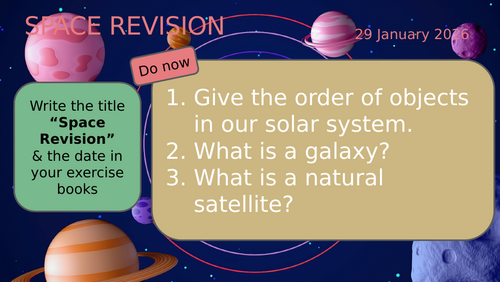 GCSE Physics Space Revision Lesson with Worksheets | Topic Review ...