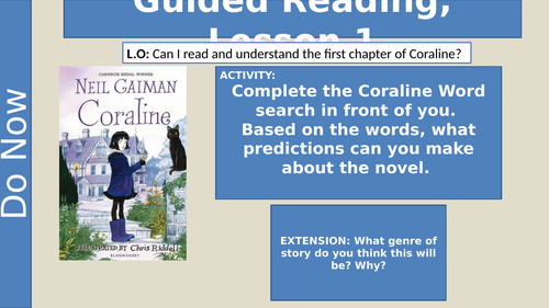 Coraline Guided Reading / Reading for Pleasure Scheme of Work SOW KS3 ...