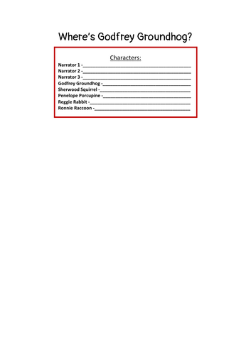 Where's Godfrey Groundhog Readers' Theatre Unit & Poetry -2 Scripts ...