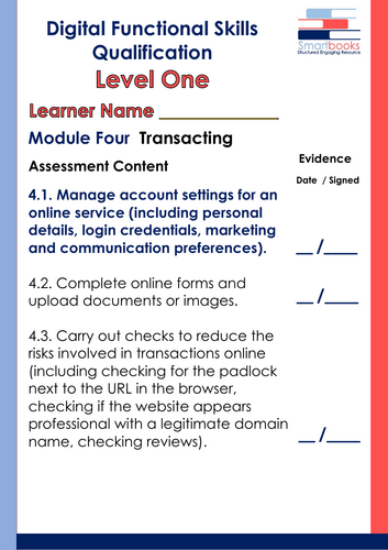 Digital Functional Skills - L1 - Mod 4 - Transacting - Unit 4.1 ...