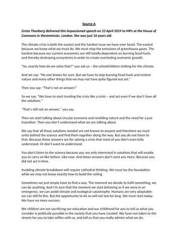 AQA English Language Paper 2 Lesson 2026 | Greta Thunberg Speech | GCSE ...