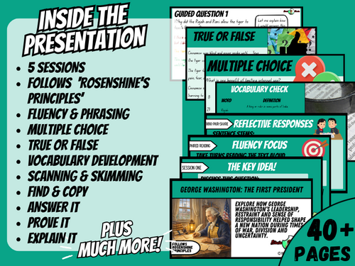 George Washington: The First President | Reading Comprehension | Year 5 ...