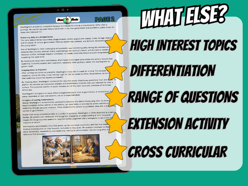 George Washington: The First President | Reading Comprehension | Year 3 ...