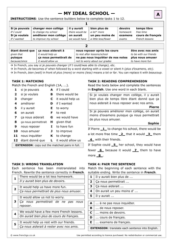GCSE French Vocabulary Builder — Ideal School [ADVANCED] | Teaching ...