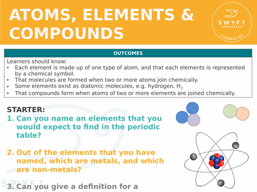 NEW WJEC (2026) GCSE Science - Atoms, elements and compounds | Teaching ...